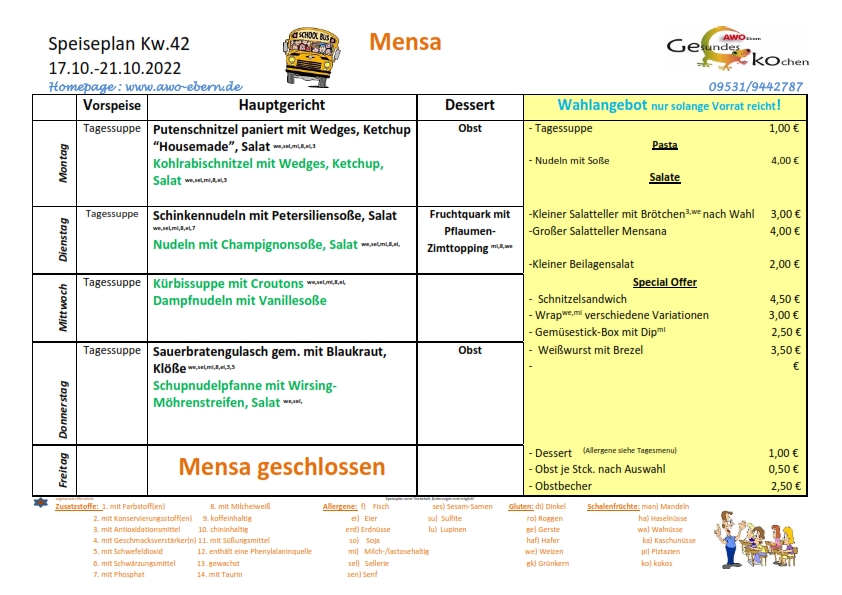 Speiseplan Mensa Rostock
